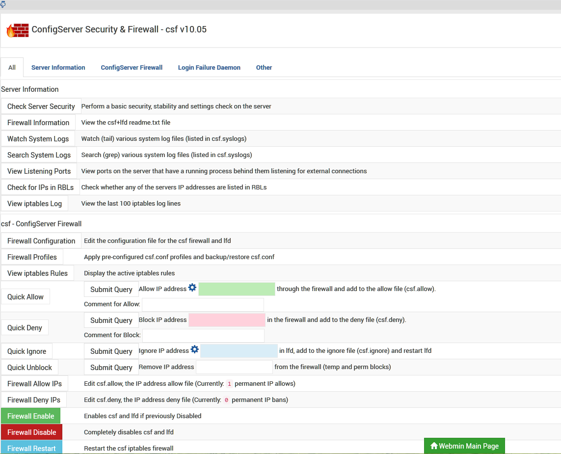 ConfigServer Security & Firewall will open a new page · Issue #1010 · webmin/authentic-theme ...