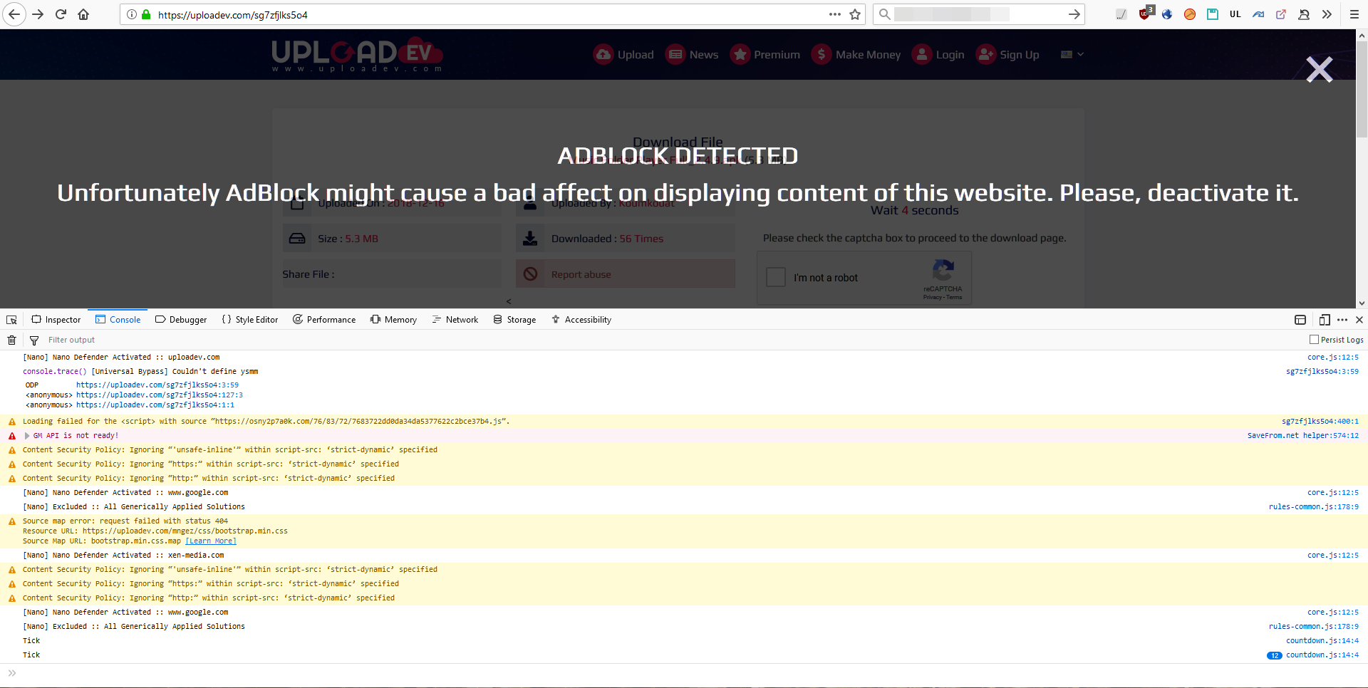 [Anti-adblock] uploadev.com · Issue #274 · NanoAdblocker/NanoFilters · GitHub