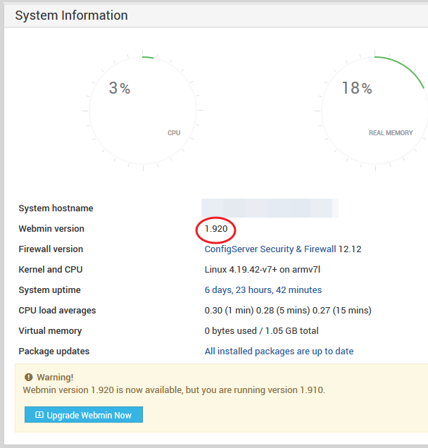 Show Webmin update on the dashboard without a page update · Issue #1380 · webmin/authentic-theme ...