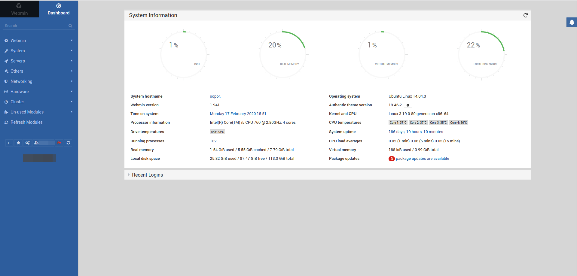 Webmin: Network Configuration - display interface(s) data on Dashboard · Issue #1453 · webmin ...