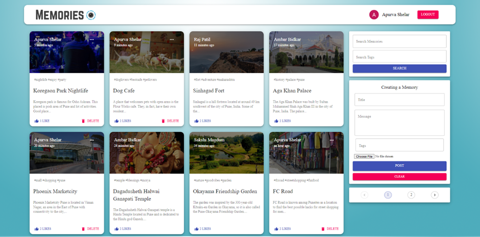 GitHub - Apurvashelar/Memories-Gallery-using-MERN-stack