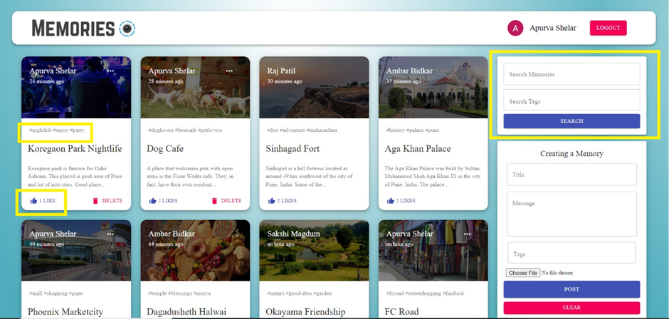 GitHub - Apurvashelar/Memories-Gallery-using-MERN-stack
