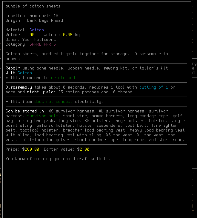 Bundles of Cotton Sheets yields cotton patches when dissembled instead of sheets. · Issue #61971 ...