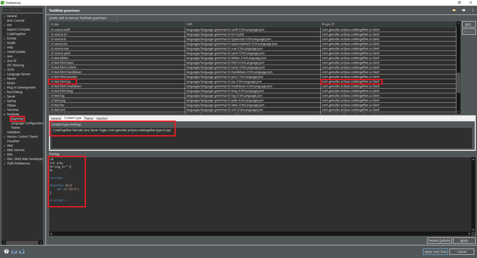 Scriptlets in JSPs are not highlighted · Issue #337 · CodeTogether-Inc/CodeTogether · GitHub
