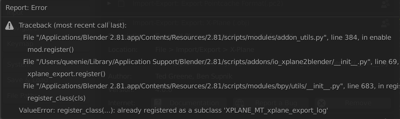 Installation error · Issue #579 · X-Plane/XPlane2Blender · GitHub