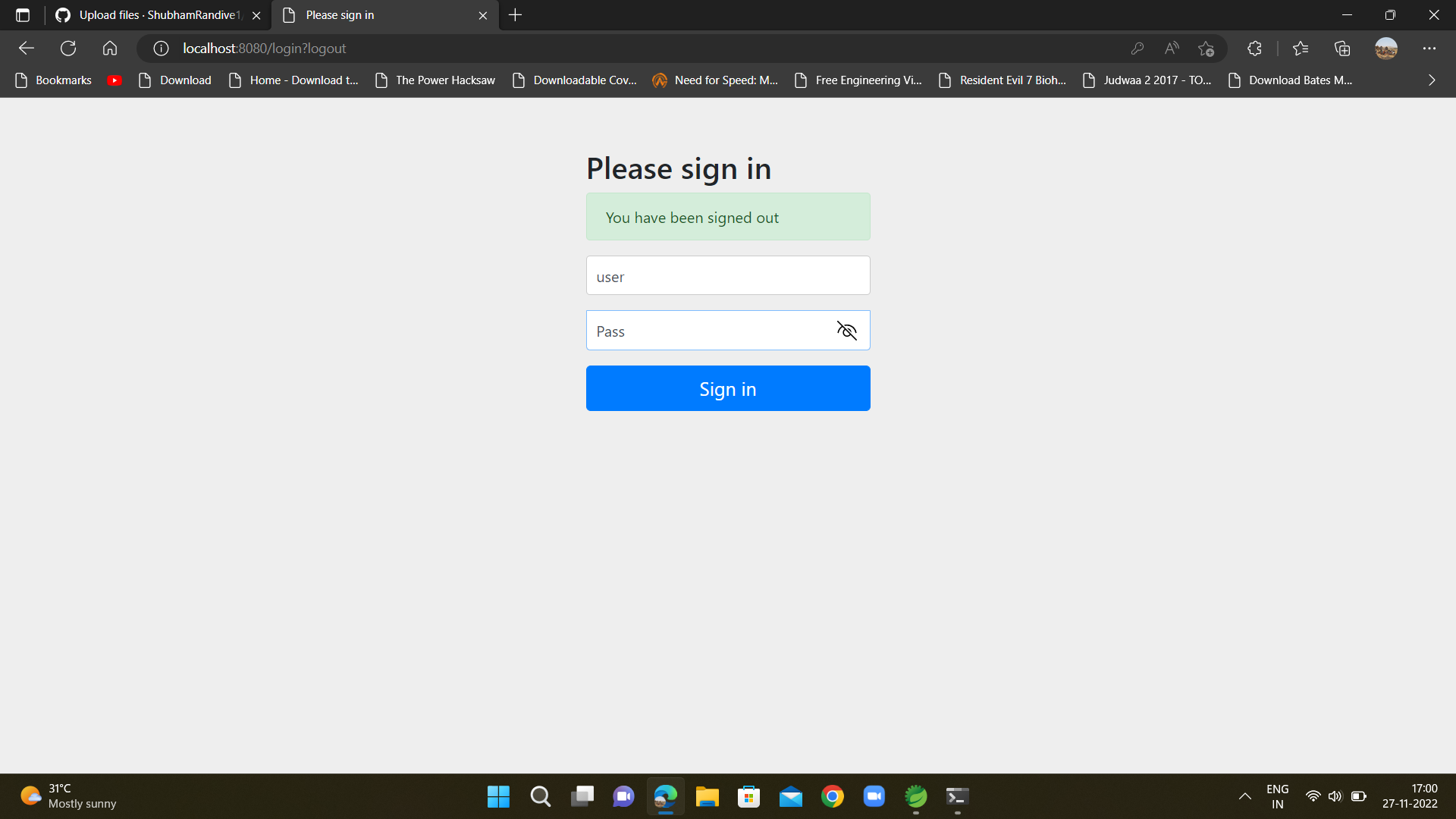 GitHub - ShubhamRandive1/Basic_Spring_Security: A Basic spring security application creating ...