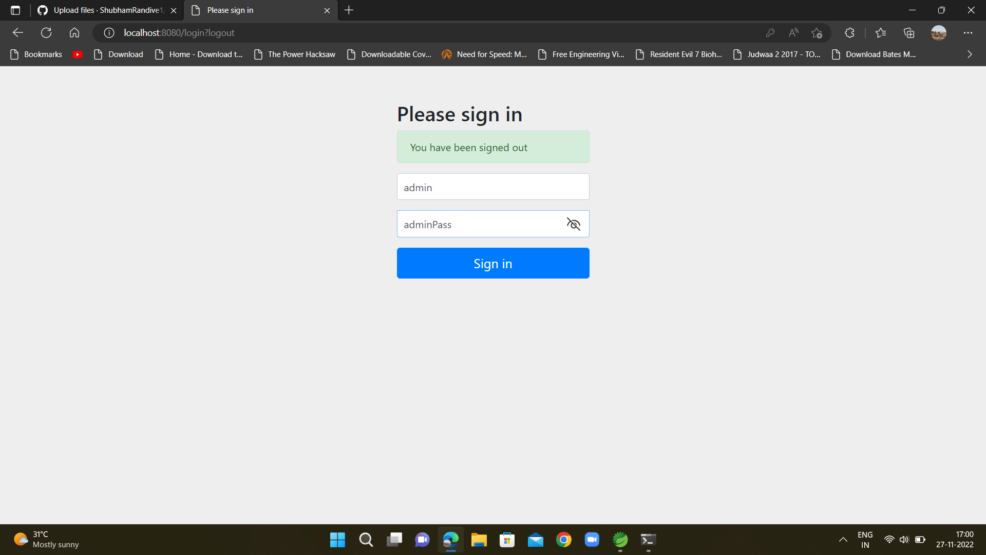 GitHub - ShubhamRandive1/Basic_Spring_Security: A Basic spring security application creating ...