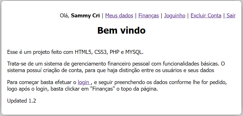GitHub - sammycri/Gerenciamento-Financeiro-PHP: CRUD - Projeto autoral de gerenciamento ...