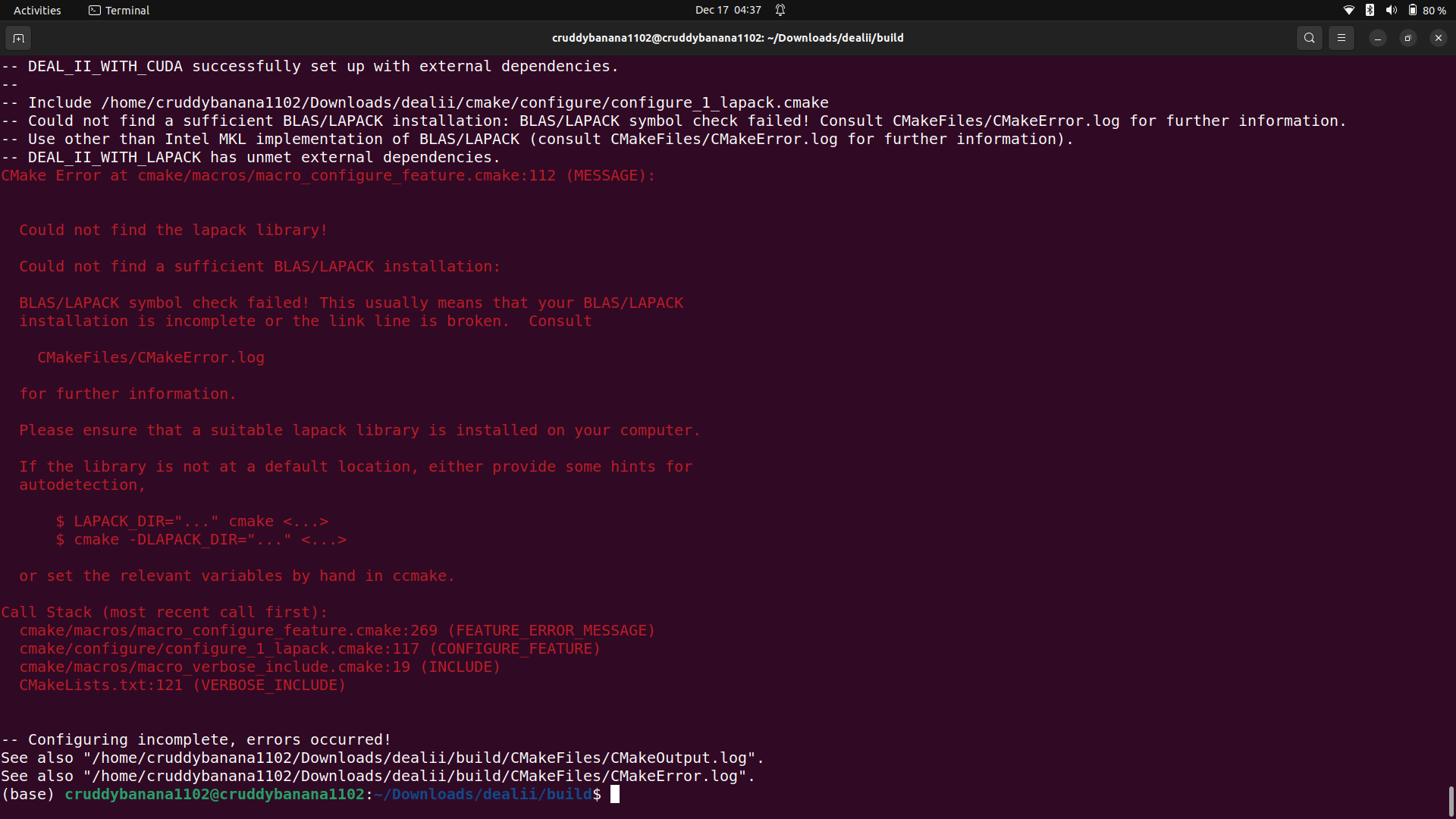 Cmake Can T Find Existing Blas Lapack Installation · Issue 14579 · Dealii Dealii · Github