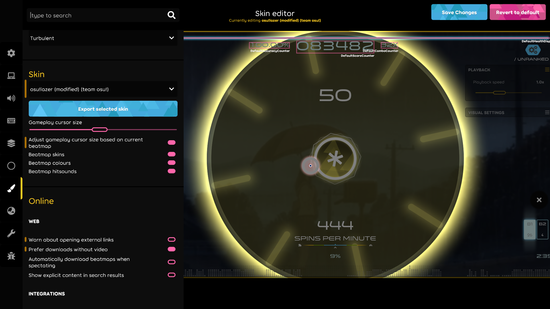 Skin editor: opening options may reset custom current skin · Issue ...