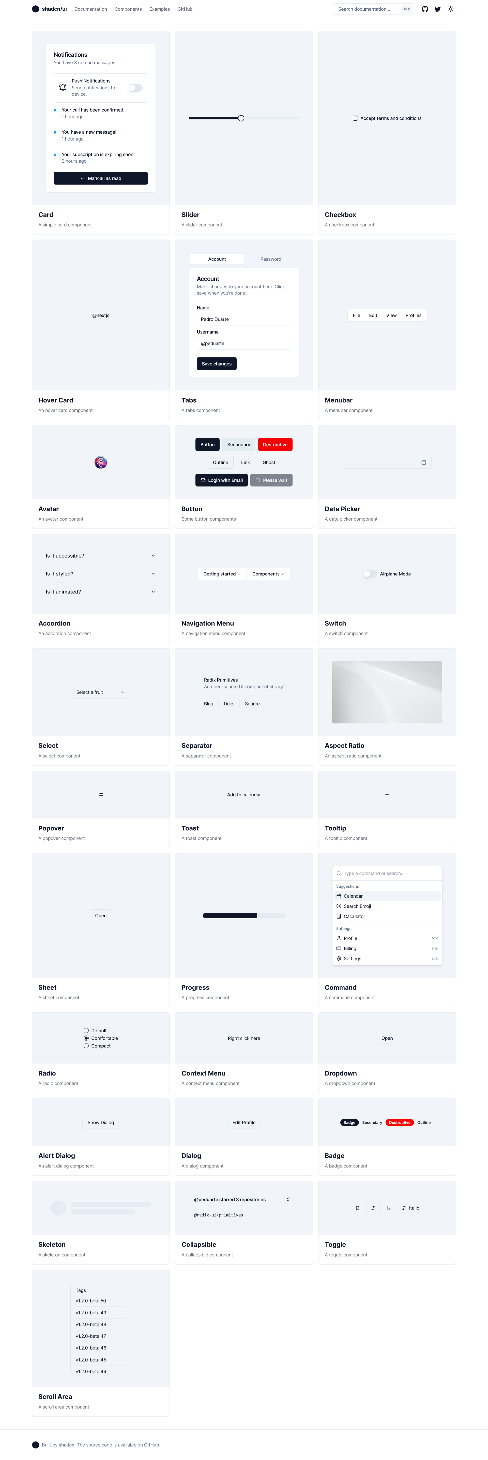 Add A Comprehensive Component Showcase Page With Preview For Improved Usability · Issue 441