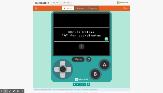 coordWalker Sprite Doesn't Move · Issue #1702 · microsoft/pxt-arcade · GitHub