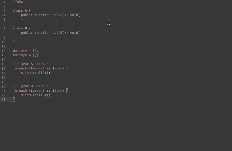 @var on multiple foreach with same variable name · Issue #1213 · bmewburn/vscode-intelephense ...