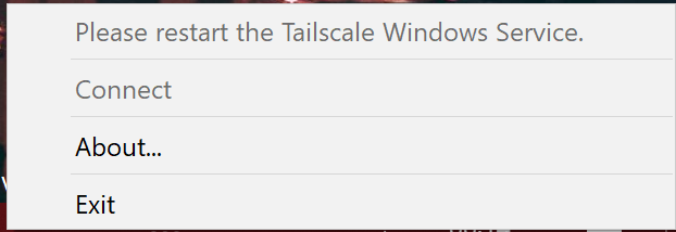 wgengine.NewUserspaceEngine: Error starting session: The system cannot find the path specified ...