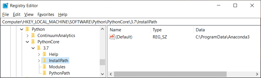 Windows - Install tools failed due to no python registry keys found ...
