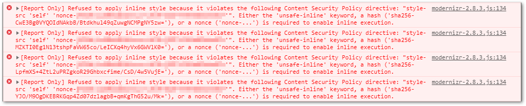Content Security Policy (CSP) blocks application of inline styles · Issue #2625 · Modernizr ...