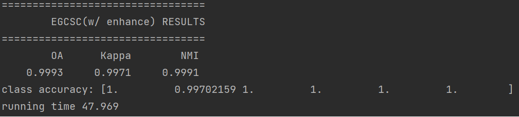 When I remove the A in GCSC(which means EDSC), the accuracy remained unchanged(99%). As your ...