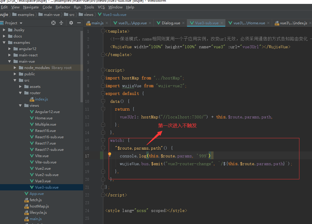 vue项目，保活模式下，直接点击路由进入子应用，不走主应用中wujie-app的路由监听，而是直接展示默认子应用路由中的"/"下组件 · Issue #324 · Tencent/wujie ...