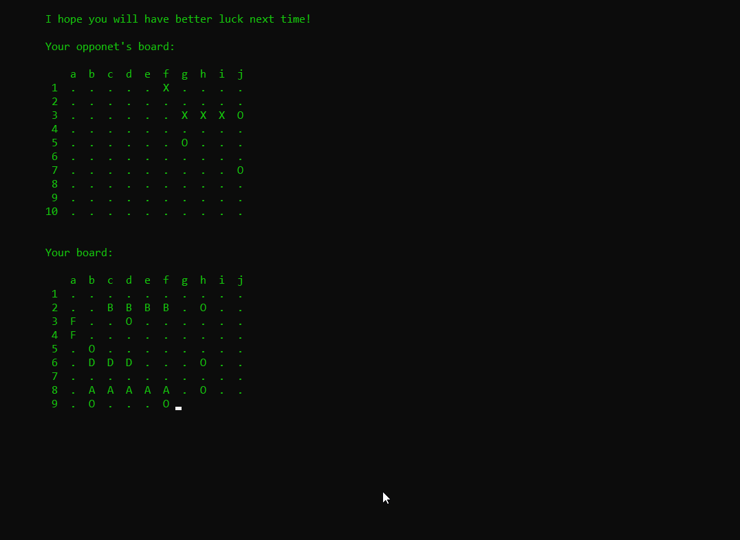 GitHub - sashaguner/Battleship: Console game written in C++