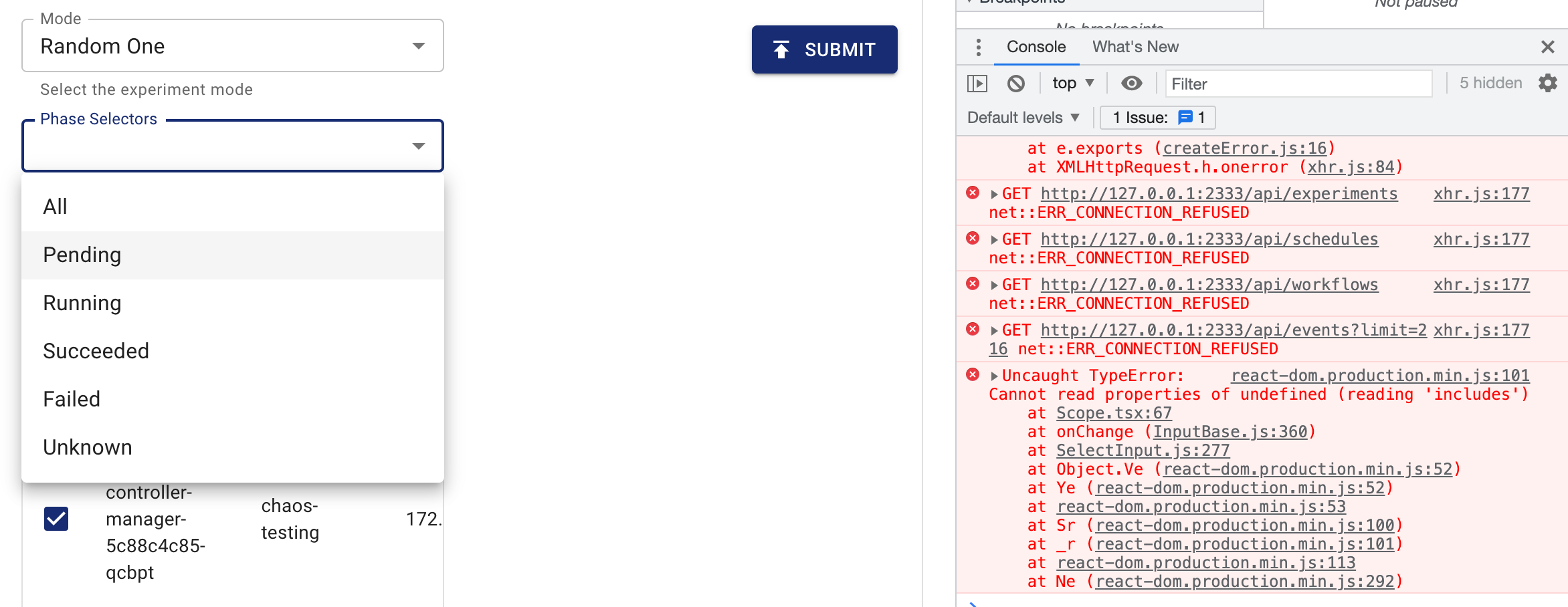 unable to set the pod's phase in `Phase Selectors` · Issue #2329 · chaos-mesh/chaos-mesh · GitHub