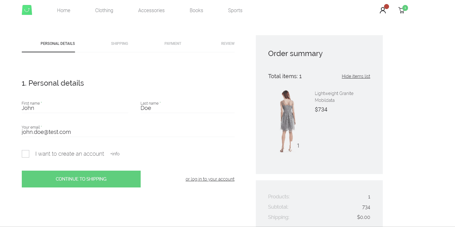 [BUG]Checkout- the page 'Personal details' is filled in with one user data · Issue #418 ...