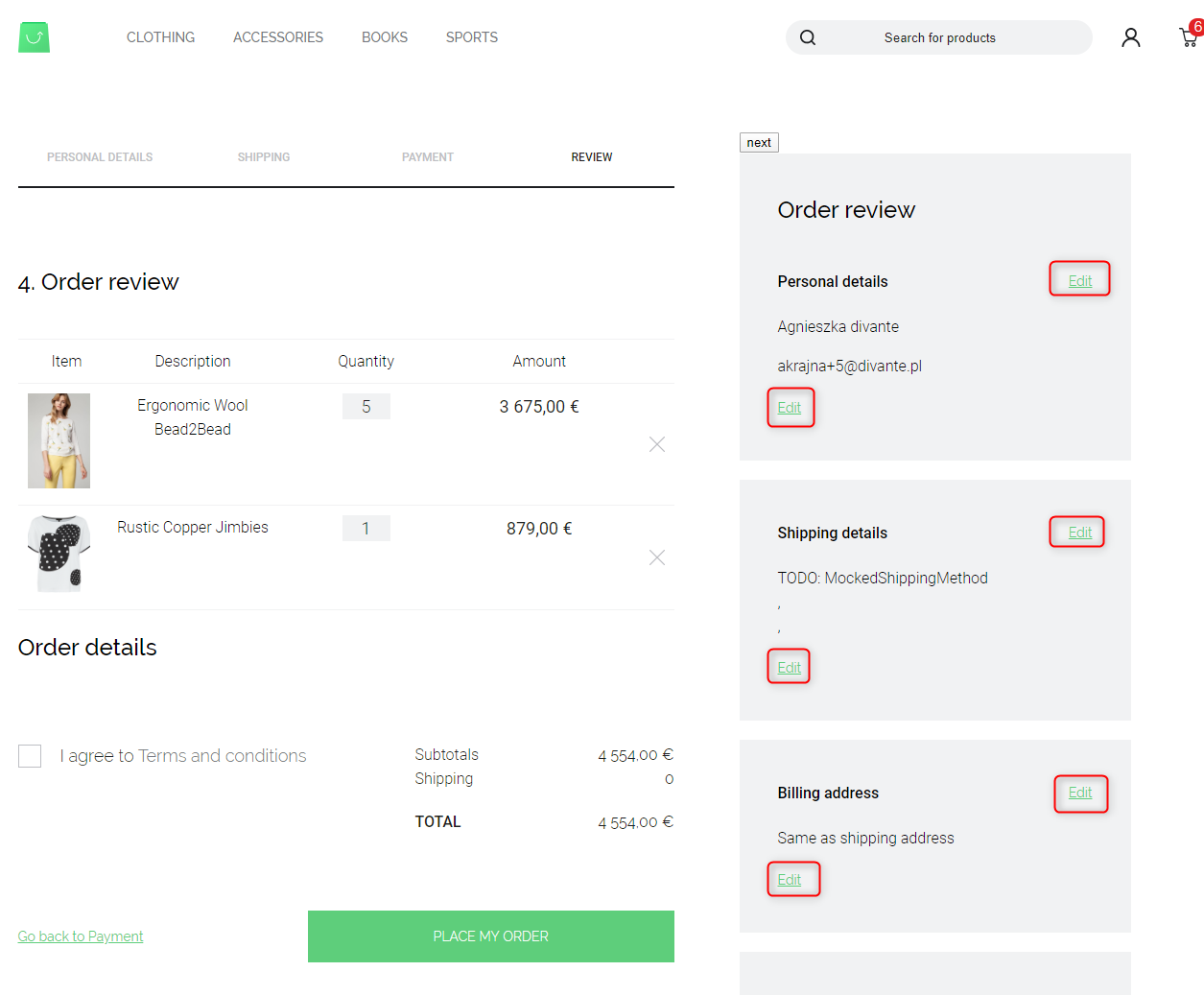 [BUG]Order summary - two links to edit one section · Issue #616 · vuestorefront/shopware-pwa ...