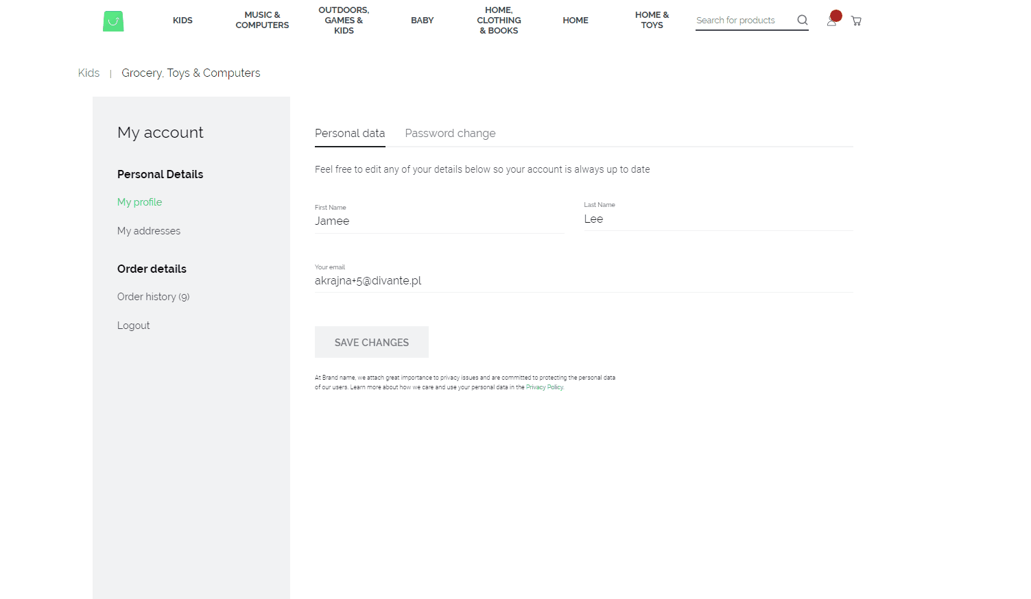 [BUG]My account - impossible to edit · Issue #812 · vuestorefront/shopware-pwa · GitHub