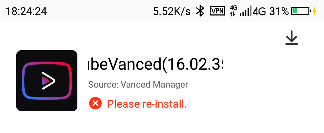 [NON ROOT]Can't update youtube vanced 15.43.32 to 16.x. · Issue #399 · TeamVanced/VancedManager ...