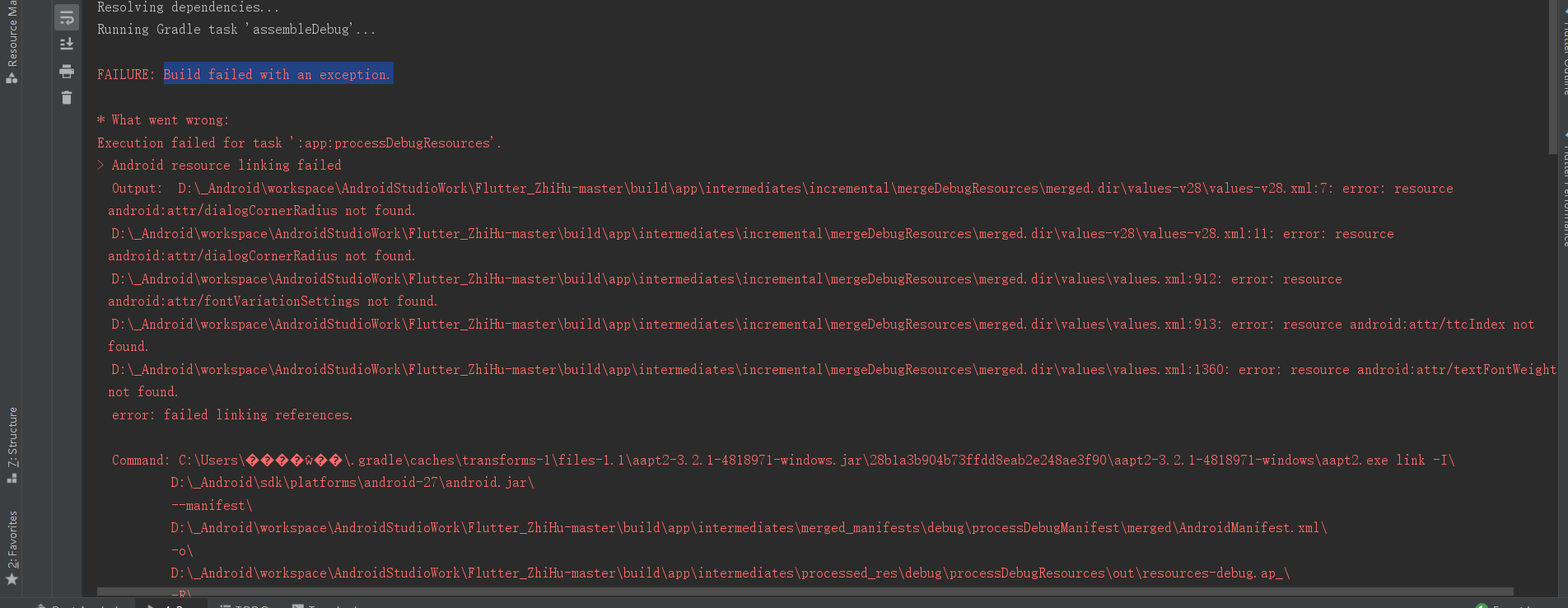导包没有问题，run的时候报错了。 · Issue #11 · MeandNi/flutter_zhihu · GitHub