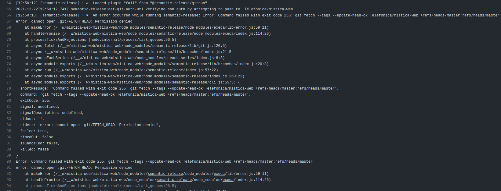 cannot open .git/FETCH_HEAD: Permission denied · Issue #2218 · semantic-release/semantic-release ...