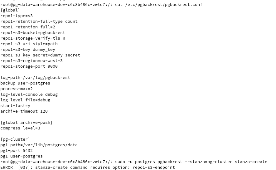 PGBACKREST_* env var not detected · Issue #1985 · pgbackrest/pgbackrest · GitHub