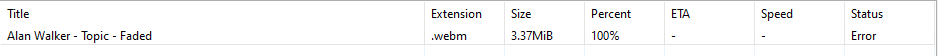 Status shows 'error' although downloaded successfully when using yt-dlp.exe · Issue #16 · yt-dlg ...