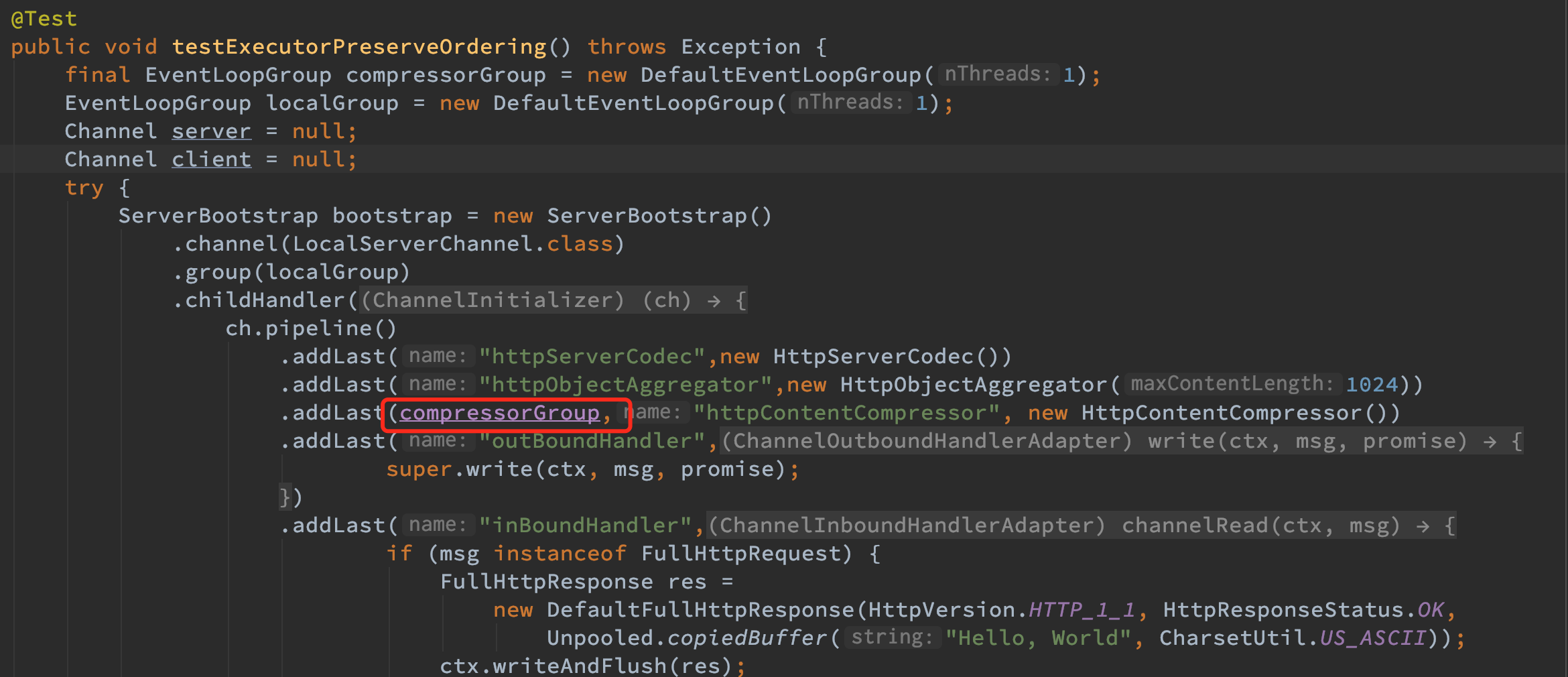 question about HttpContentCompressor mangle the content in the AbstractChannelHandlerContext# ...