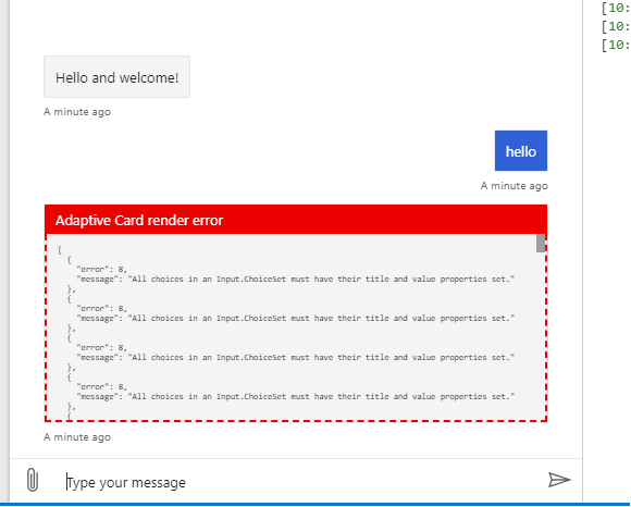 [Bot Framework Emulator][Adaptive card not rendering because of incorrect value type] [Better ...
