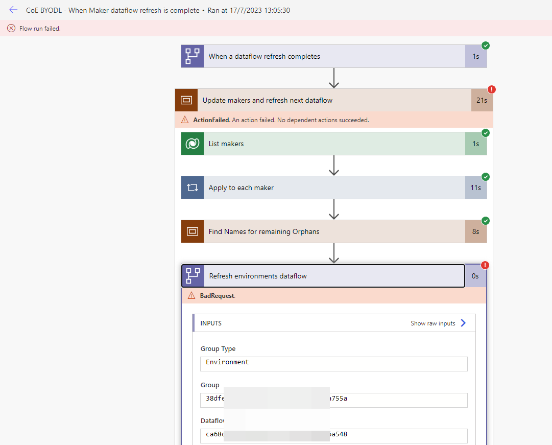 [CoE Starter Kit - BUG] CoE Upgrade Wizard - Error in button "Refresh ...