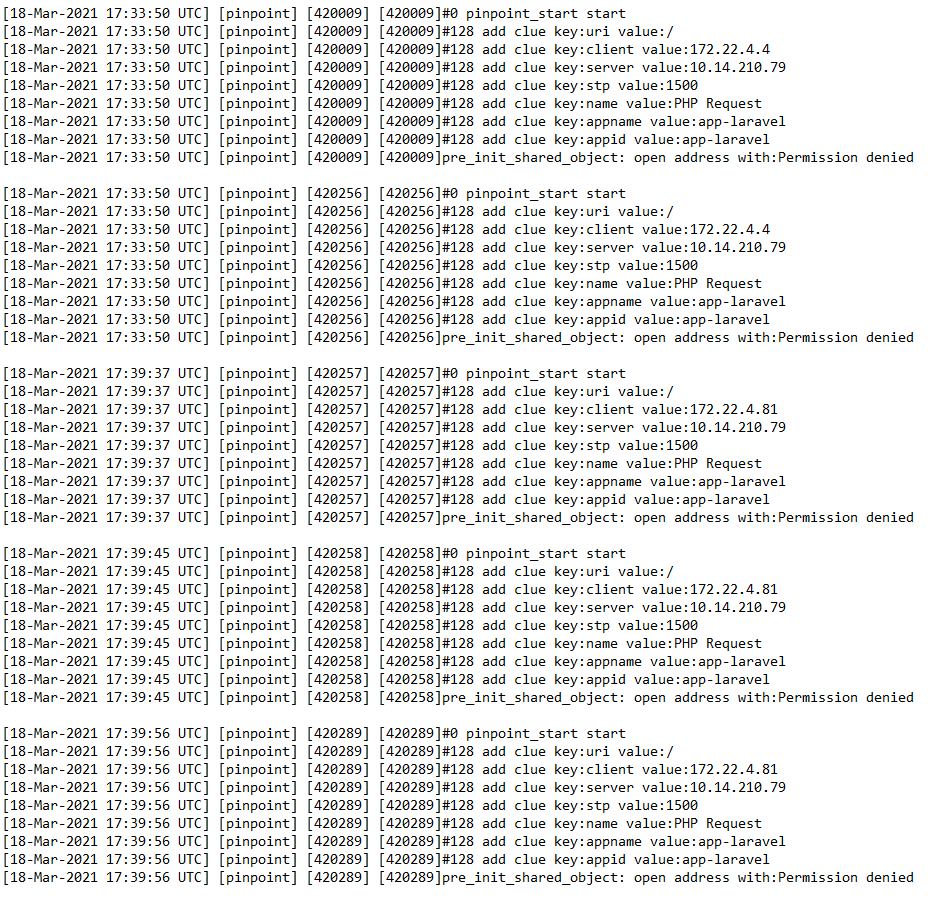 Error while trying to use agent in Laravel · Issue #323 · pinpoint-apm/pinpoint-c-agent · GitHub