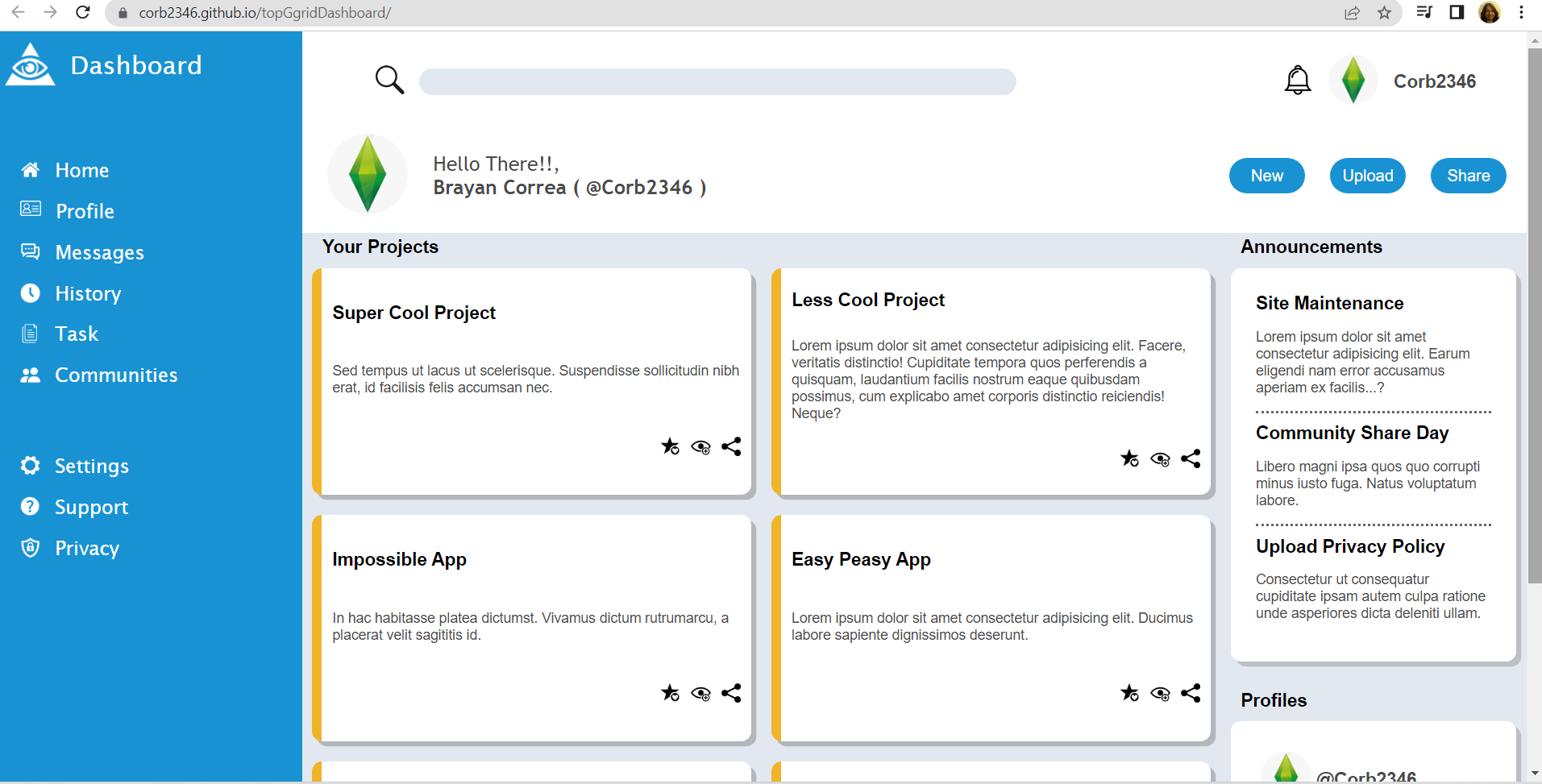 GitHub - Corb2346/topGgridDashboard: Admin site display made by me BCR ...