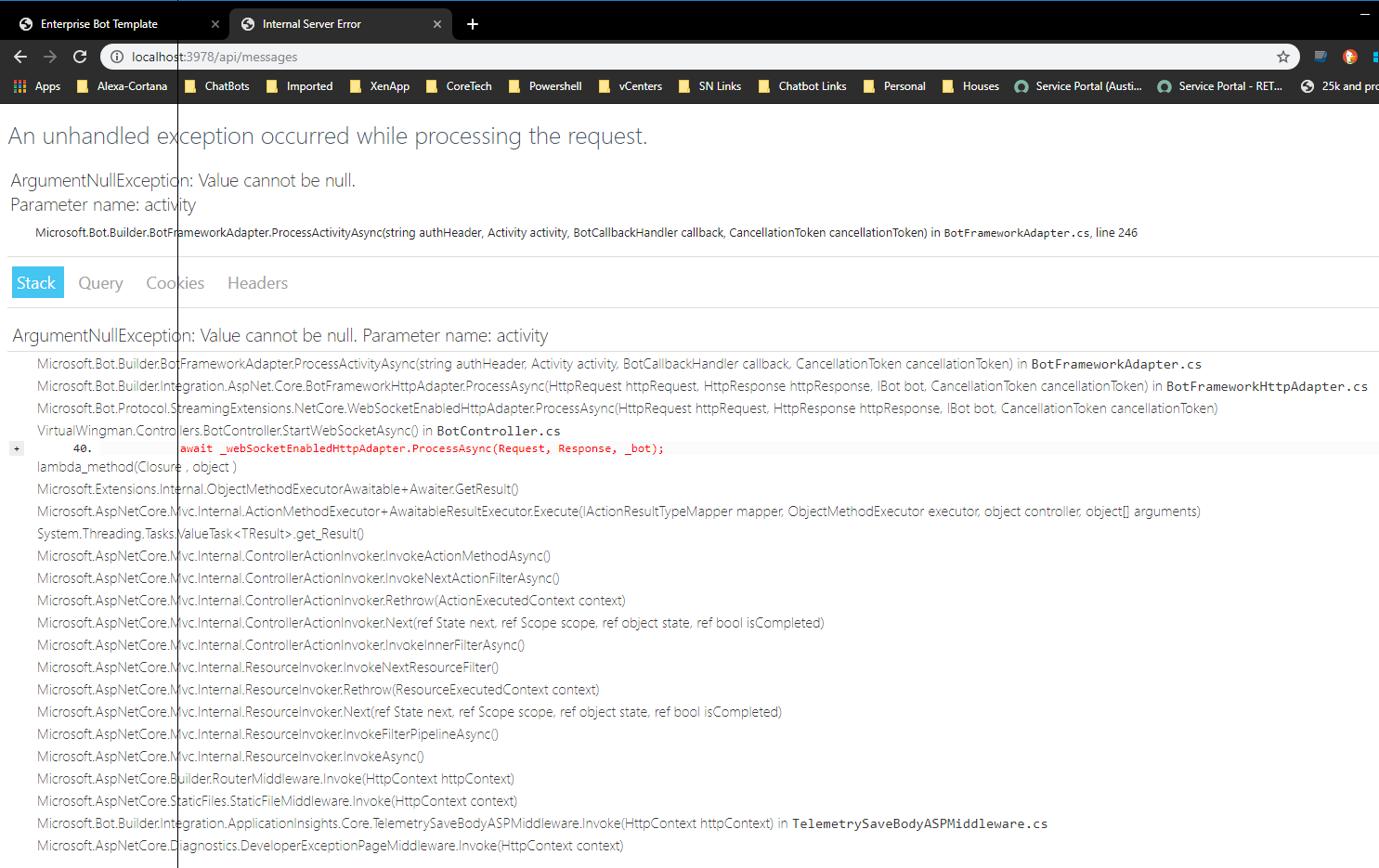Virtual Assistant wont start after being deployed - unhandled exception · Issue #2029 ...