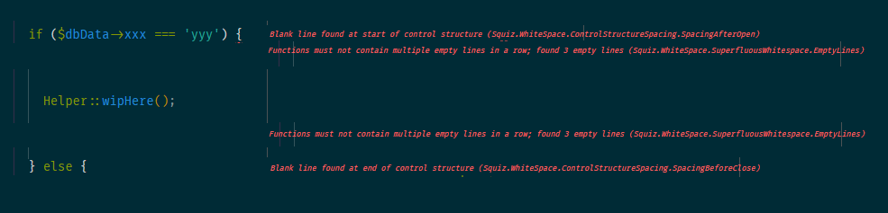Feature: add setting to display all error messages in the same column (margin from start of line ...