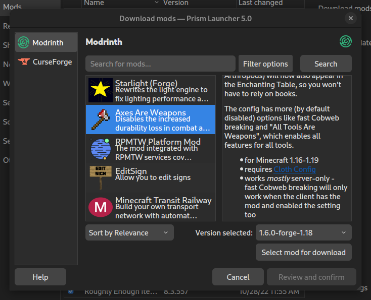 Clicking modrinth or curseforge links from the mod downloader should load that mods page · Issue ...