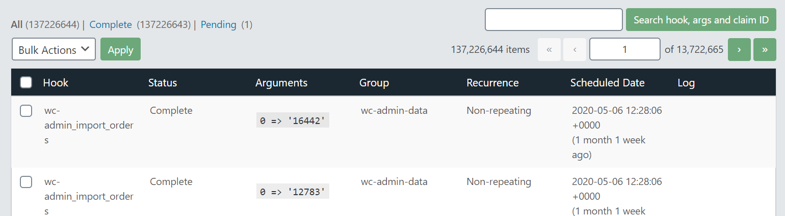 wp_actionscheduler_actions and wp_actionscheduler_logs db tables are over 55GB in size · Issue ...