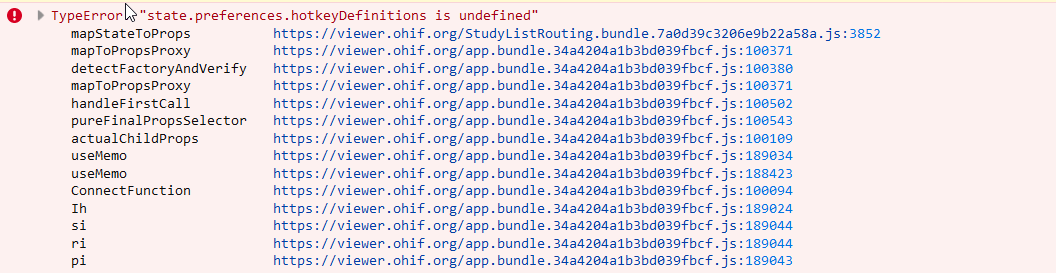 Hotkeys throw exception and crash application · Issue #1173 · OHIF/Viewers · GitHub