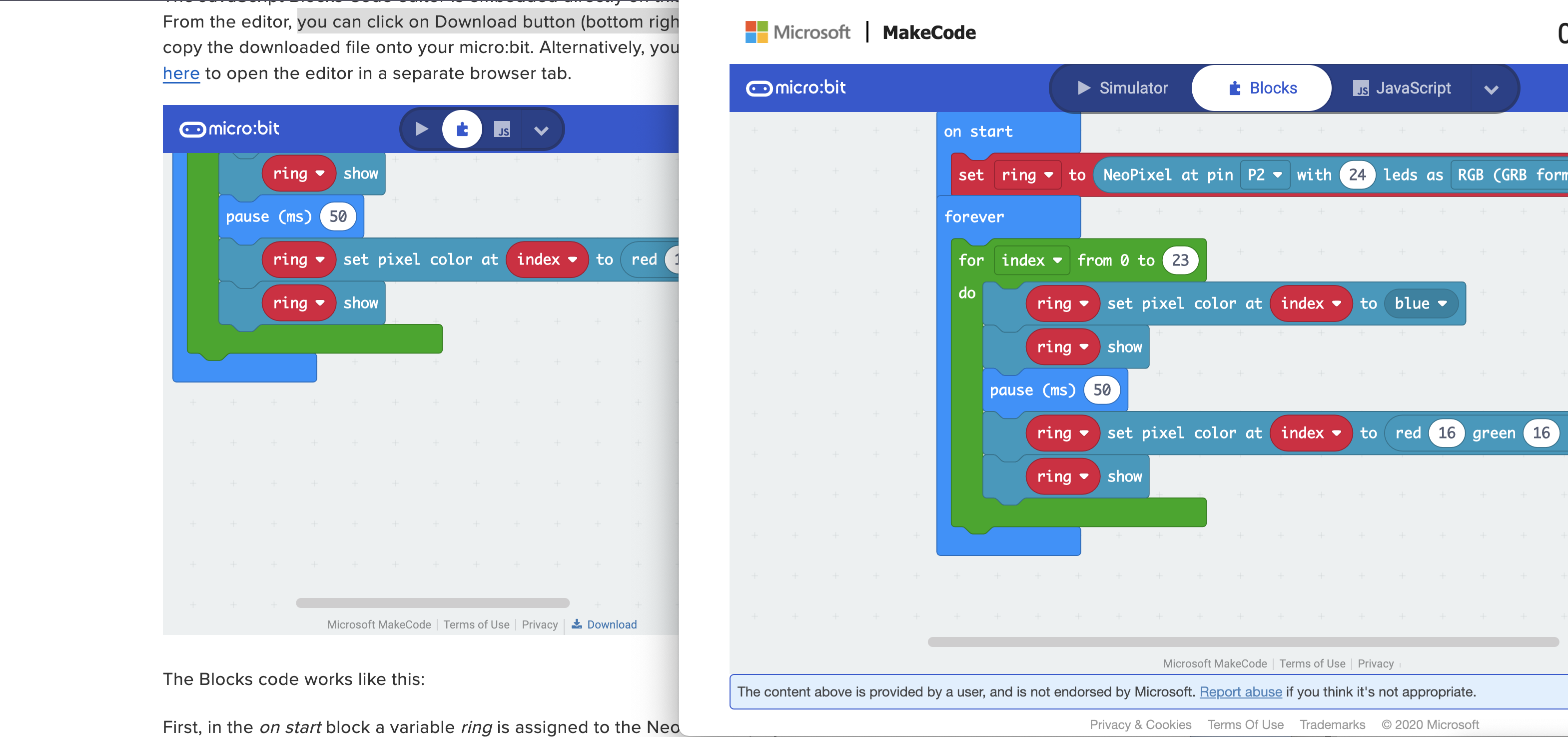 Download button disappears on embed view · Issue #4871 · microsoft/pxt-microbit · GitHub