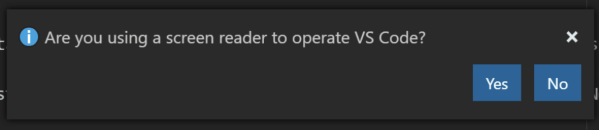 Point Screen Reader Users to addition information on VS Code ...