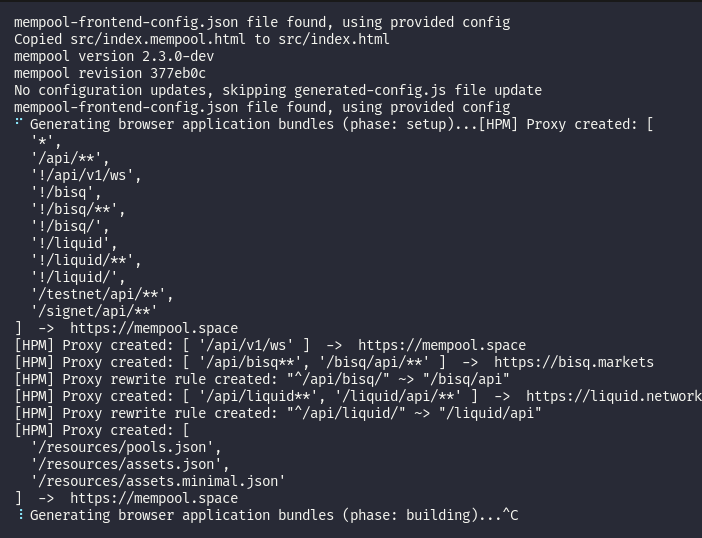 Fix local proxy configuration. · Issue #903 · mempool/mempool · GitHub