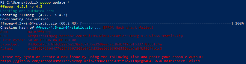 ffmpeg@4.3: hash check failed · Issue #1210 · ScoopInstaller/Main · GitHub