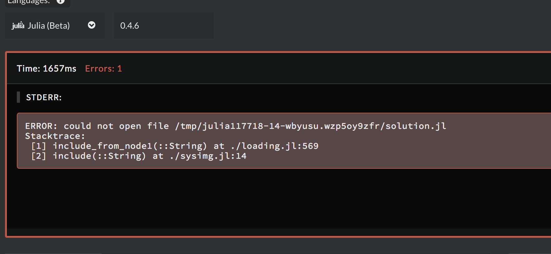 Julia run issues · Issue #505 · codewars/codewars-runner-cli · GitHub