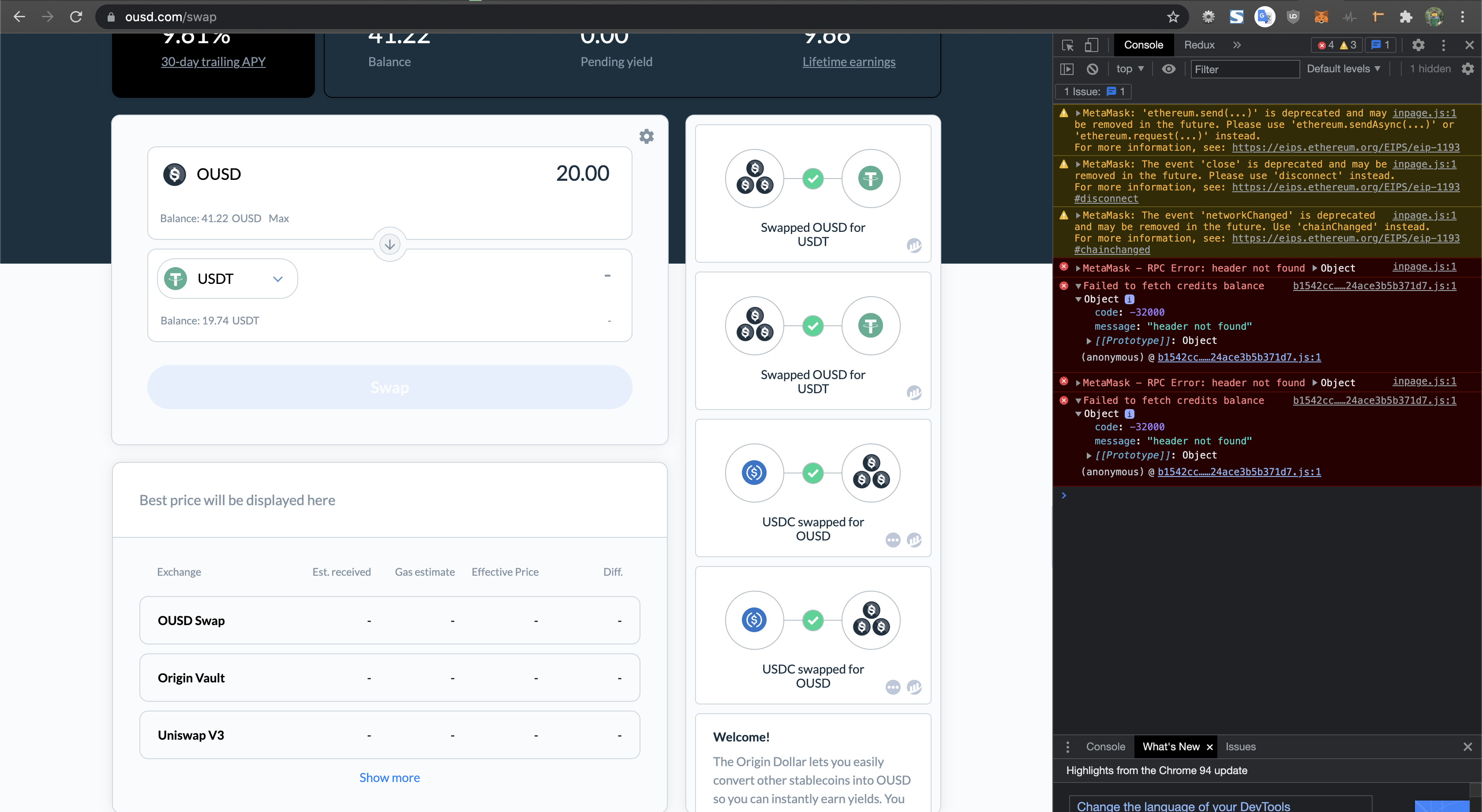 Errors on Route Calculations · Issue #745 · OriginProtocol/origin-dollar · GitHub