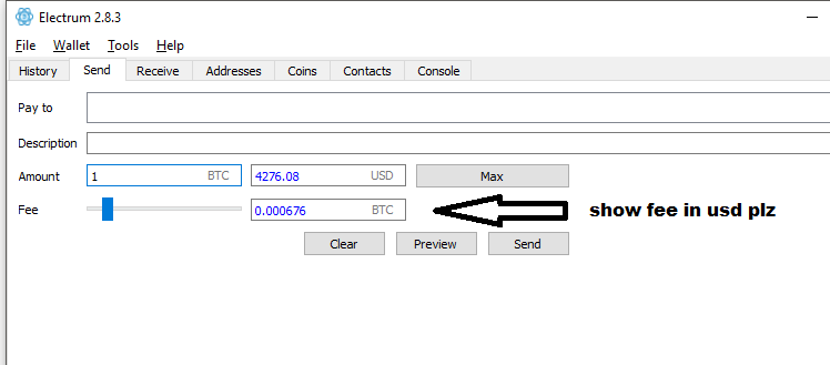 Feature request: show fee in fiat in Send tab · Issue #2838 · spesmilo/electrum · GitHub