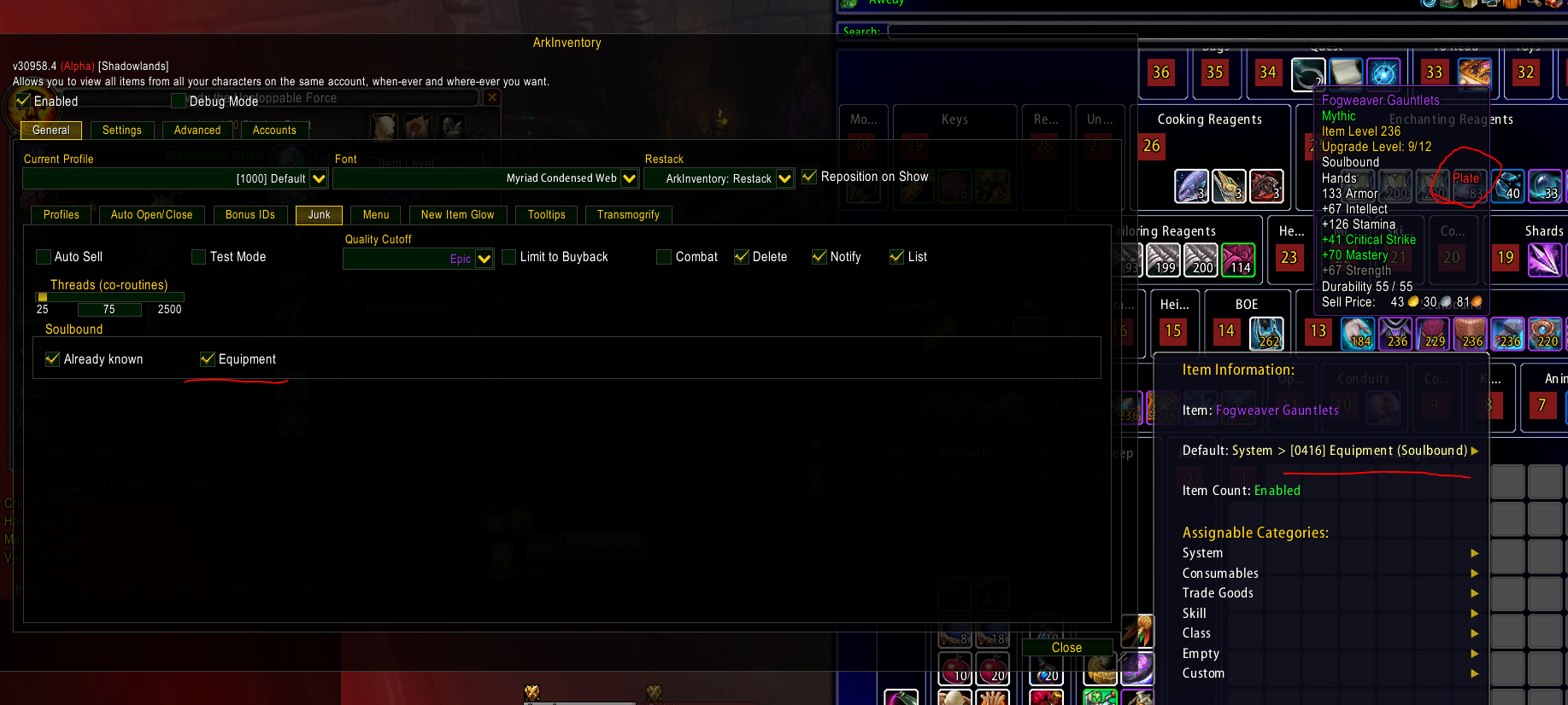 [BUG] Junk unequipable not selling · Issue #1535 · arkayenro/arkinventory · GitHub